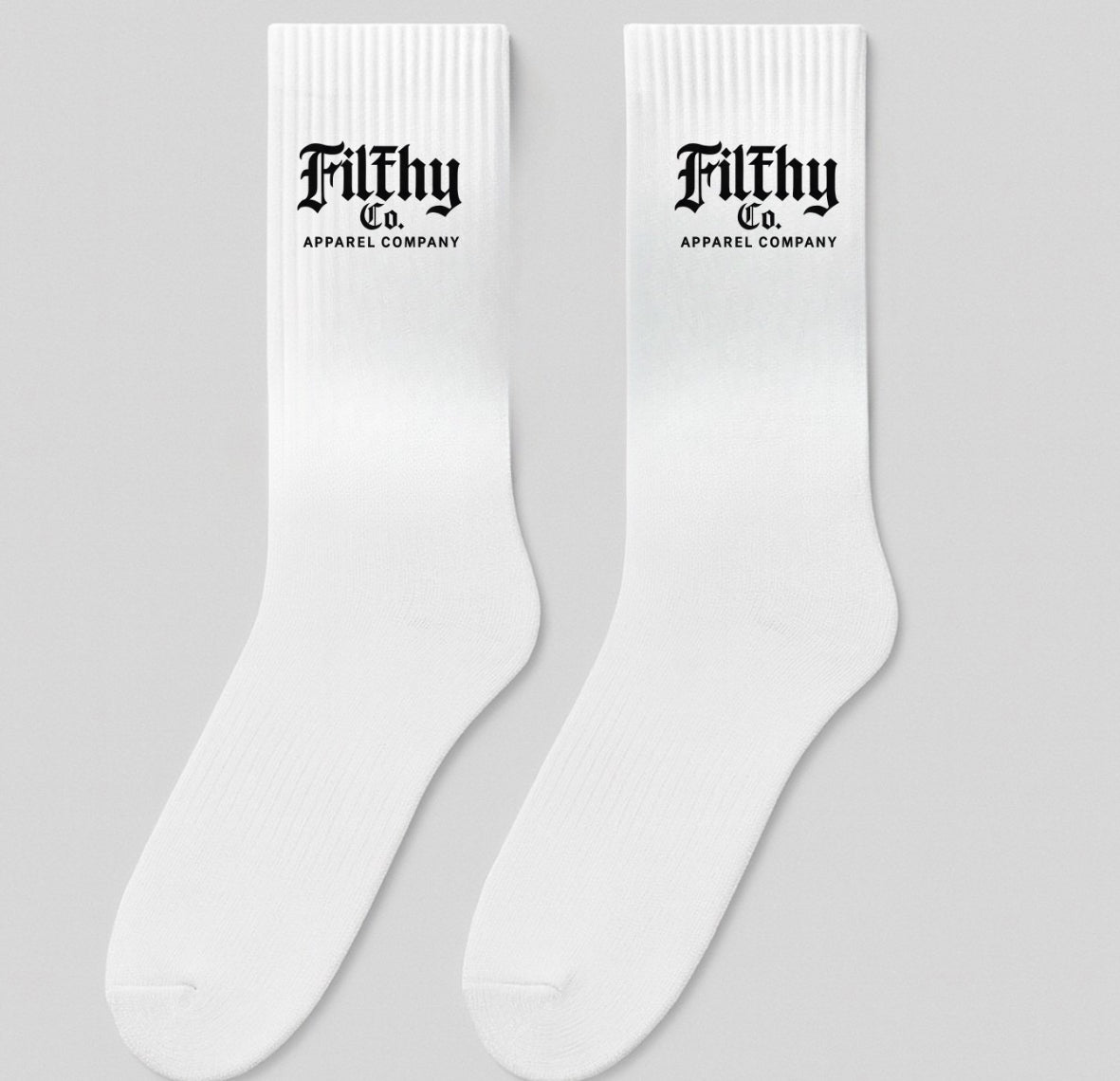 EDGY WHITE SOCKS – FILTHY CO. APPAREL COMPANY